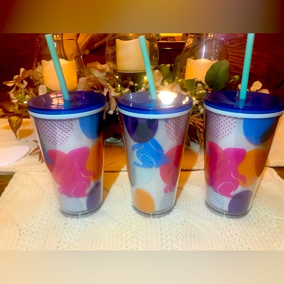 Starbucks | Kitchen | Starbucks Set Of 3 Easter 222 Colorful Bunny Cold ...